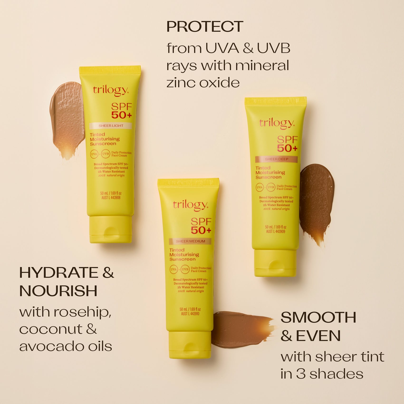 SPF 50+ Sheer Tinted Moisturising Sunscreen